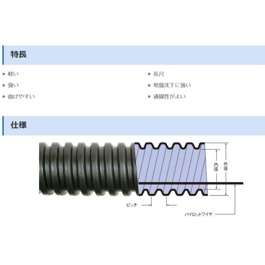 (納期・長さカスタマイズ可能) エフレックス FP-30 40 50 65 80 100 125 150 200 古河電工 地中埋設配管 ポリエチレン管 ケーブル 保護管 : 古河産業 ...