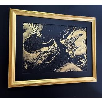 ふるさと納税 「一筆金双龍」絵師白道 作｜絵画 アート インテリア 手描き [0622] 岐阜県本巣市 : 613639 : ふるなび ...