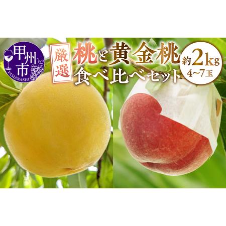 ふるさと納税 甲州市産 厳選！桃と黄金桃の食べ比べセット 約2kg（4〜7玉）【2025年発送】（APX）B12-196【桃 もも モモ 令和7年発送 期間限定 .. 山梨県甲州市 ...