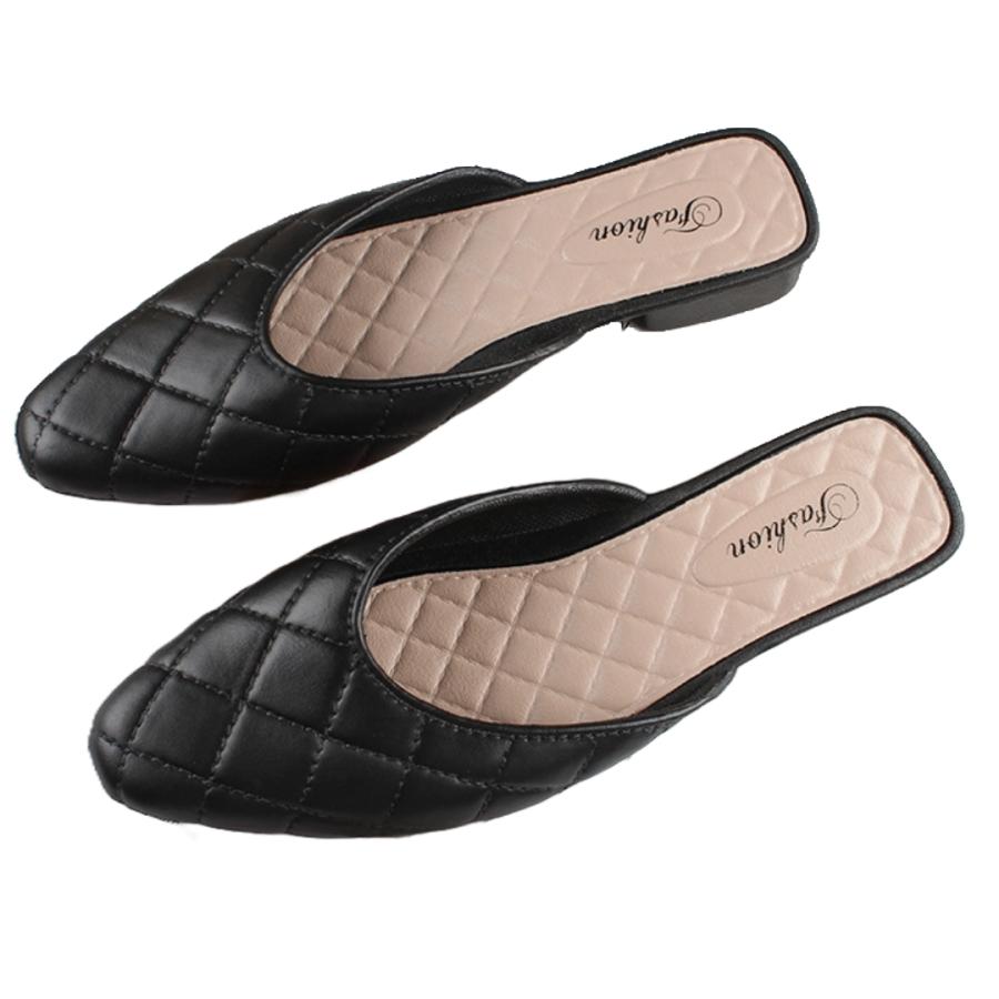 洗える ミュールパンプス ビニールのような ポインテッドトゥ 軽量 フェイク フラット 格子柄 キルティング レディース サンダル 人気 春 夏 秋 冬 : ビジネス 紳士 ベルト ...