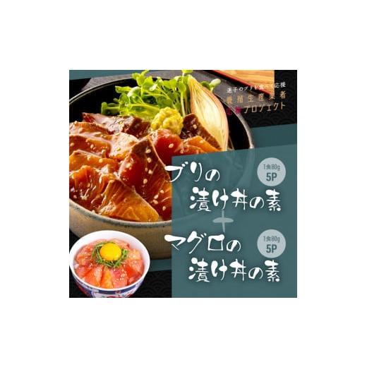 ふるさと納税 旬の鮮魚等 高知県 芸西村 「ブリの漬け丼の素」1食80g×5P＋「マグロの漬け丼の素」1食80g×5P《迷子のブリを食べて応援 養殖生産業者応援プロ… : 5199030 ...