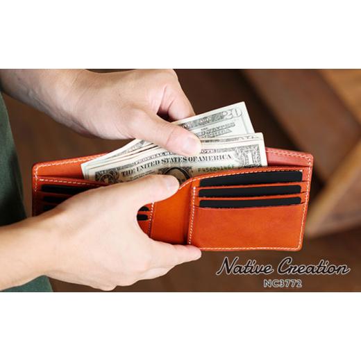 ふるさと納税 奈良県 大和郡山市 Native Creation 本革カード・札入れ用 二つ折り財布 NC3772 全8色 栃木レザー ...
