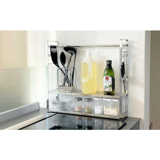 ふるさと納税 コンロサイドラック2段 キッチン用品 キッチン収納 スパイスラック キッチン棚 bwsSELECTION 新生活 一人暮らし [ビーワーススタイル]【024S024 ...