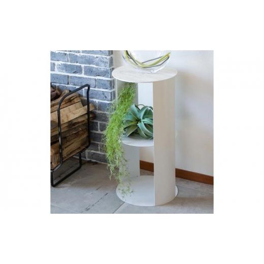 ふるさと納税 【＆FREL】SCサイドテーブル ハイタイプ ホワイト 直径35cm 高さ70cm【ホワイトパイン】[No.5840-7894 ...