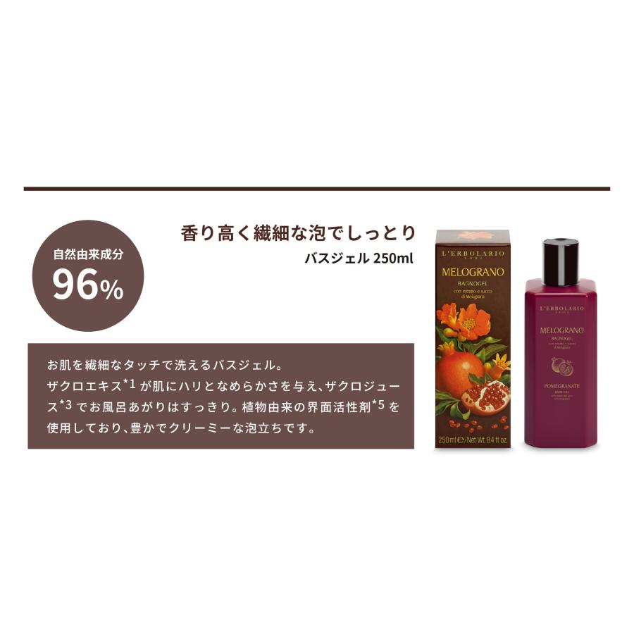 ボディソープ 保湿 オーガニック メログラーノ Melograno シャワージェル 250ml ザクロと柑橘系の甘酸っぱい香り L'ERBOLARIO レルボラリオ : melograno ...