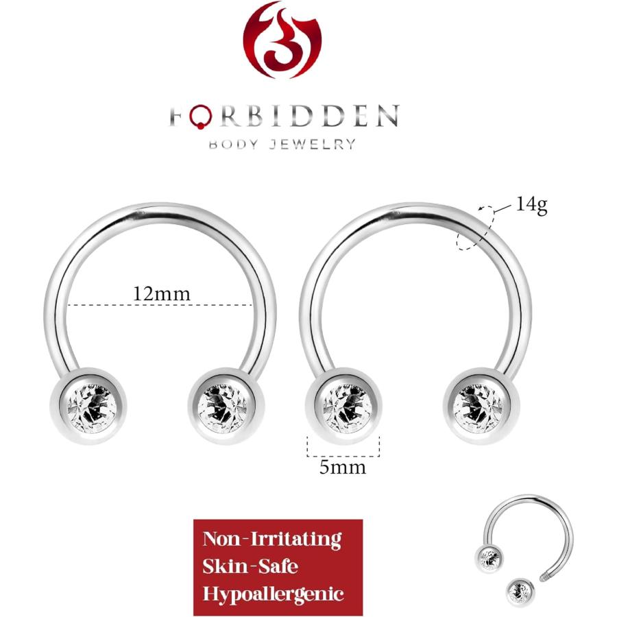 【並行輸入品】14G 12mm サージカルスチール フロント フェイス CZ クリスタル ニップル ピアス 蹄鉄 リング ペアで販売 : Global Plaza FUSION - 通販 ...