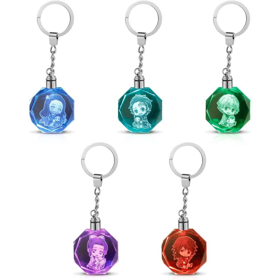 G-Ahora 5pcs Anime Demon Keychain Set Kamado Tanjirou Nezuko Zenitsu ...