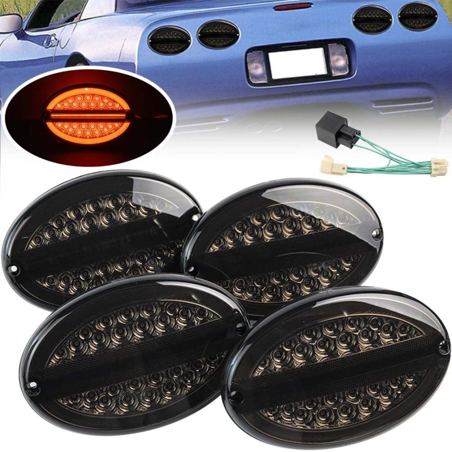 NJSBYL Corvette LED Tail Turn Signal Light Assembly For Chevy C5 並行輸入品 ...