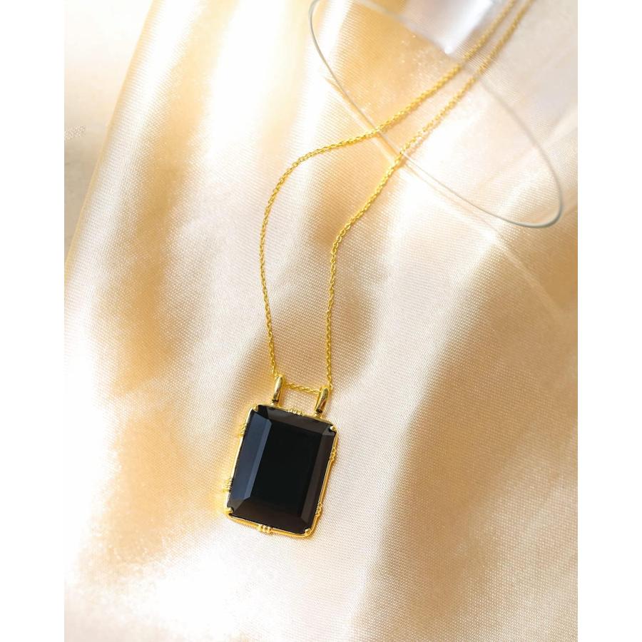 YoTreasure ブラックオニキスネックレス 14Kゴールドオーバー YoTreasure ブラックオニキスネックレス 14Kゴールドオーバー