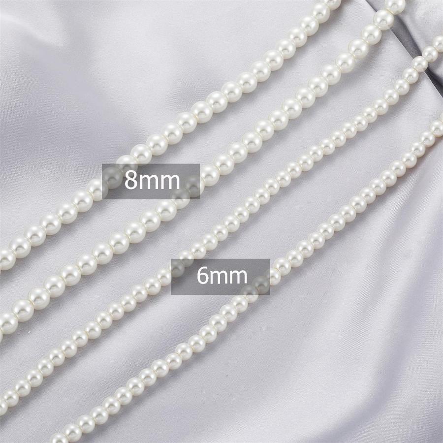 メンズパールネックレス 6mm 8mm ホワイトパールチョーカー メンズパールネックレス 6mm 8mm ホワイトパールチョーカー