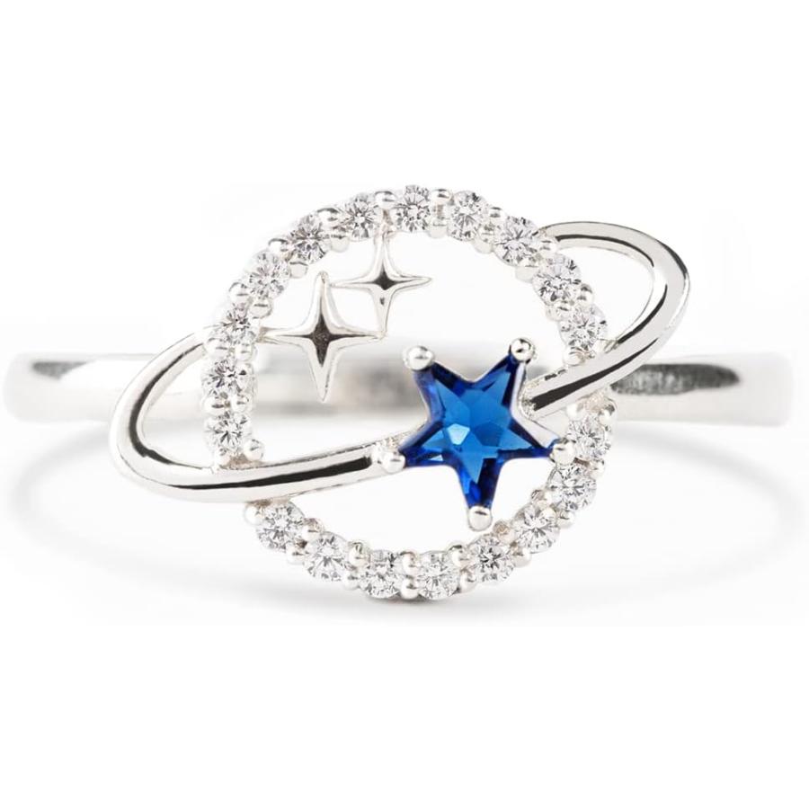 STORYJEWELLERY Star Ring for Women Silver Planet Ring for Her 925 Silver Cute Ring for Girls ...