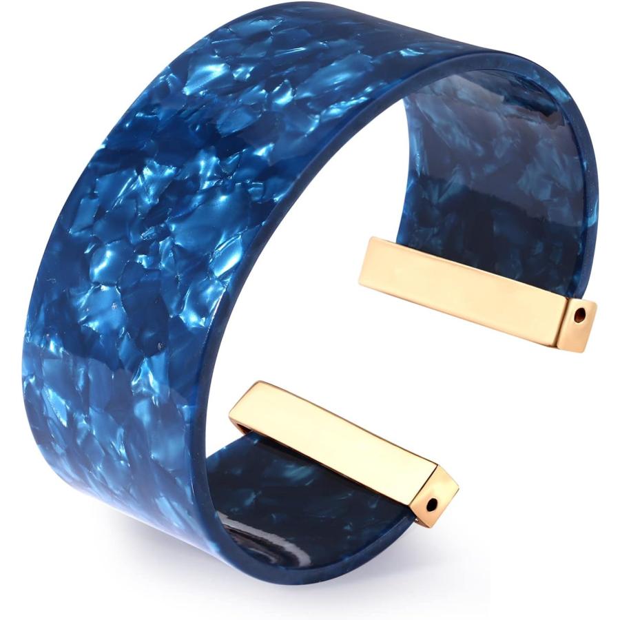 FAERLIIRY Wide Cuff Bangle Bracelets for Women Acrylic Resin Tortoise ...