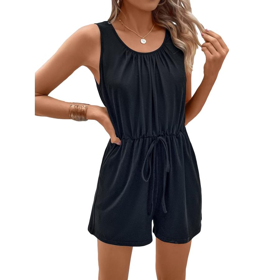 【並行輸入品】SHENHE Women's Drawstring Tie Front Scoop Neck Sleeveless Solid : Global Plaza FUSION ...
