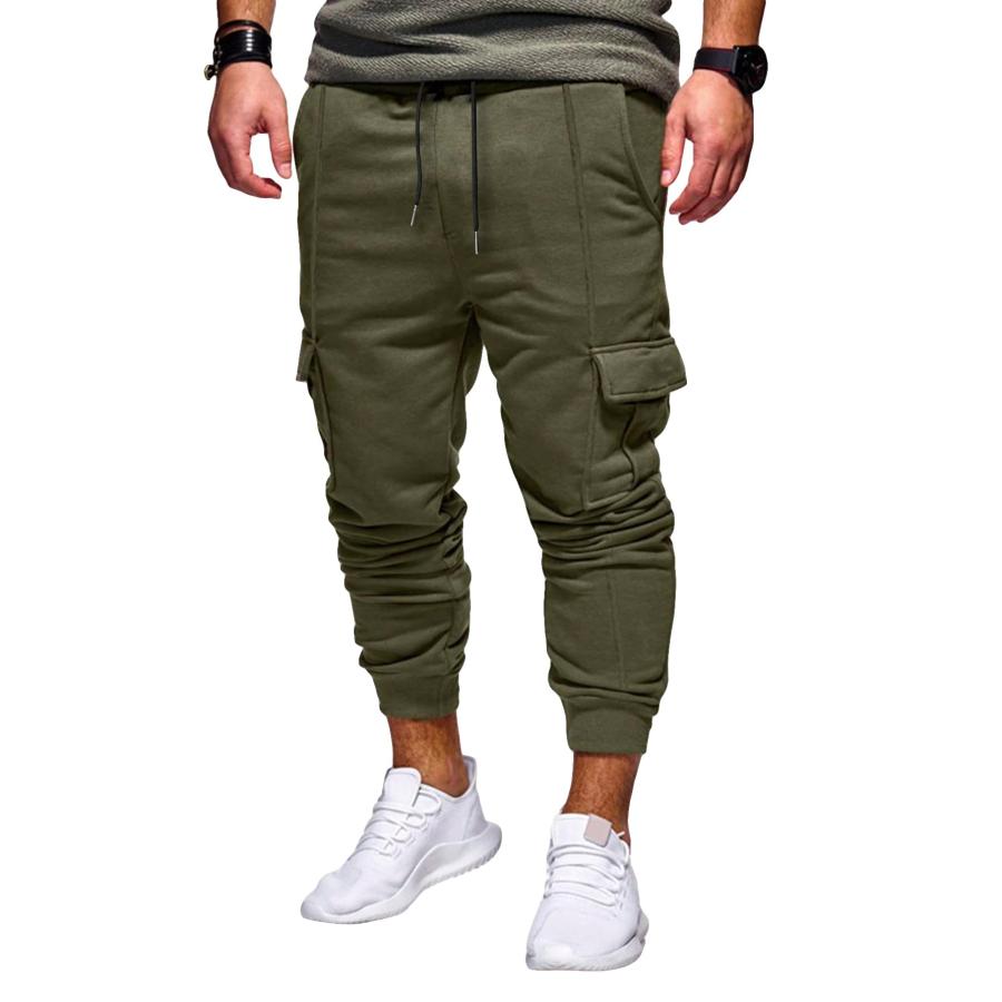 【並行輸入品】OYOANGLE Men's Streetwear Drawstring Waist Zipper Flap Pocket Ca ...