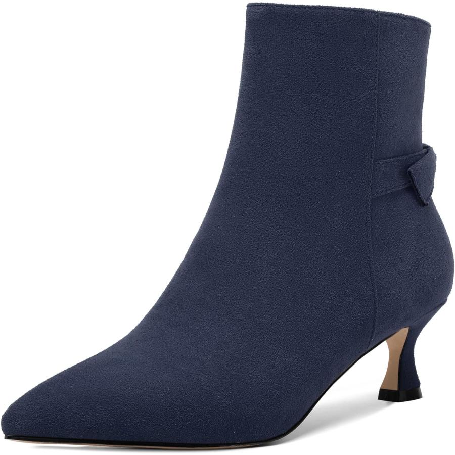 ROSERWISH Women's Fluff Kitten Suede Wedding Ankle High Zip Dress Low ...