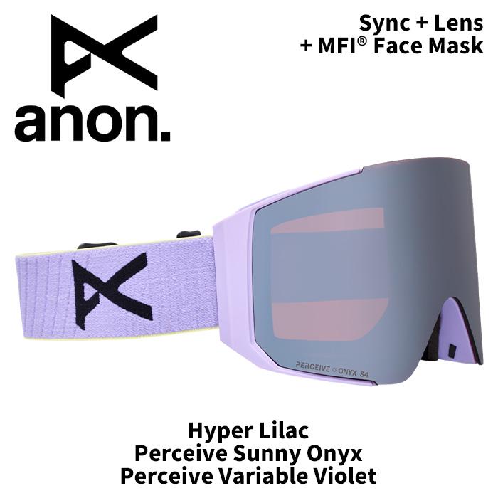 ANON アノン ゴーグル Sync + Lens MFI Face Mask Hyper Lilac/Perceive Sunny Onyx ...