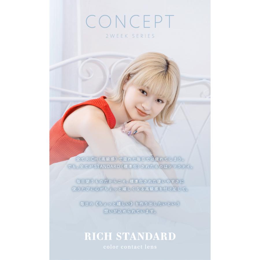 RICH STANDARD 【8セット】新色発売今だけポイント10倍 激安2weekカラコン SNS話題リッチスタンダード ツーウィークシリーズ 2week (1箱6枚入) 【送料無料 ...