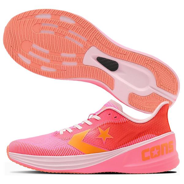 CONVERSE（コンバース） ランニングシューズ ユニセックス CONS RUNSLASH ランスラッシュ PINK/ORANGE ...