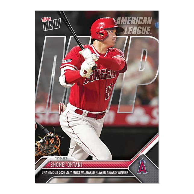 Topps 大谷翔平 #OS16 MLB初！2度目の満場一致でMVP受賞！ UNANIMOUS 2023 ALTM MOST VALUABLE PLAYER AWARD WINNER ...