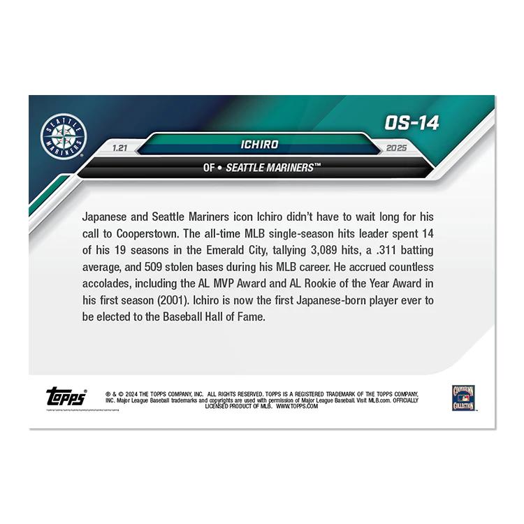 Topps イチロー #OS14 伝説ここに刻まれる！MLB殿堂入り NATIONAL BASEBALL HALL OF FAME - CLASS 2025 MLB Now : 太犬商会 ...
