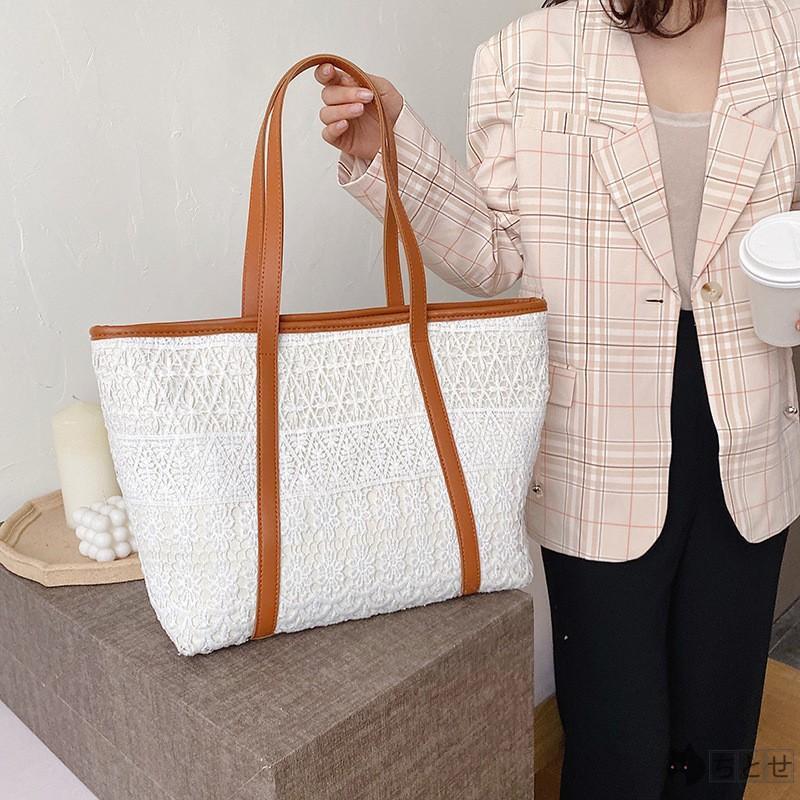 トートバッグ ショルダーバッグ レディース バッグ 肩掛け レース ホワイト ブラック 大容量 エレガント 女子力アップ 通勤 デート ...