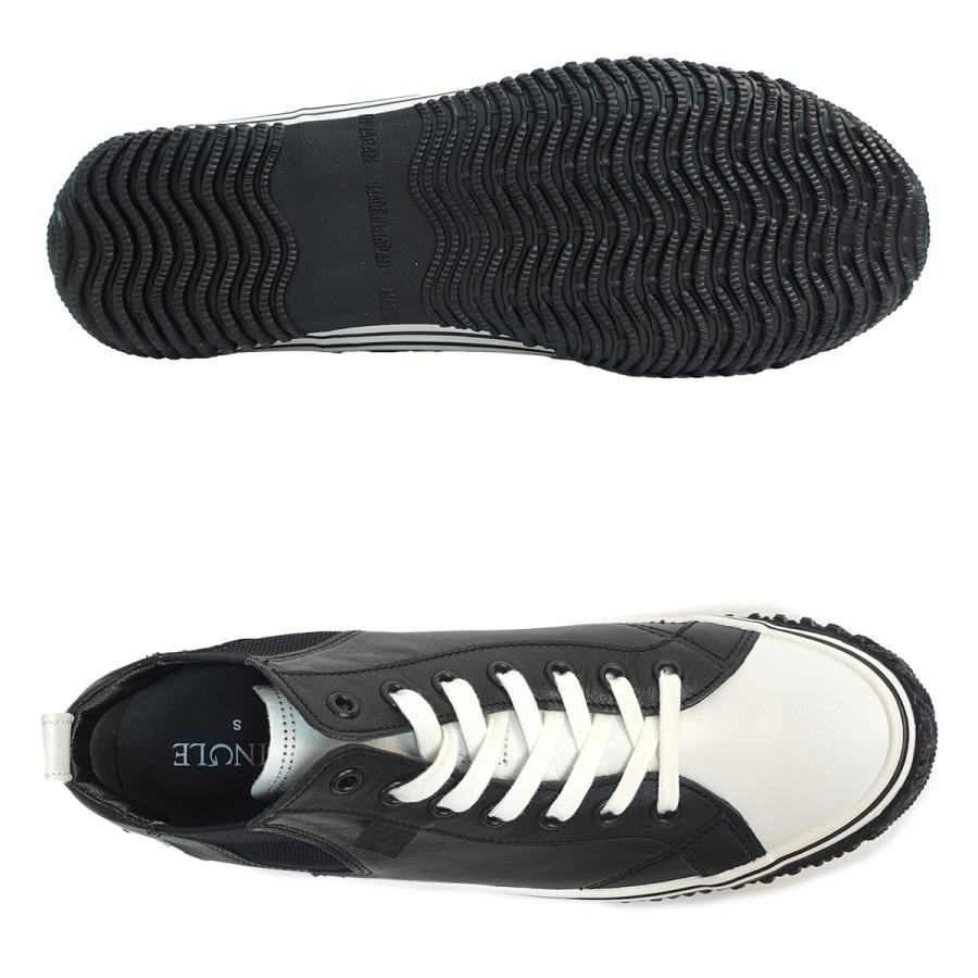 SPINGLE スピングル スニーカー SP-442 Shiro/Kuro メンズ レディース 革 カンガルーレザー 定番 日本製 スピングル ...