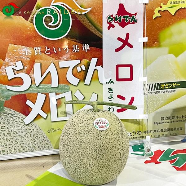 【予約】北海道産 らいでんメロン 2玉セット (赤肉＆青肉/共撰/秀品/1玉 2.0kg/常温便) 2026 残暑見舞い ギフト 贈り物 お礼 ...