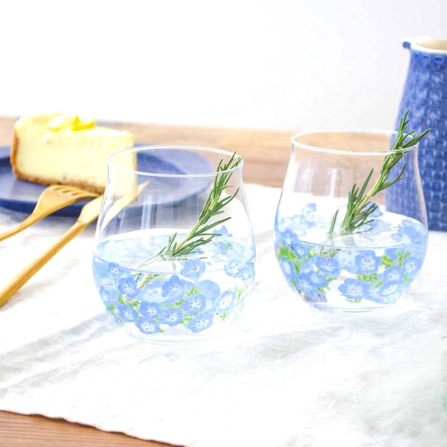 東洋佐々木ガラス 花文 ペアフリーグラス（ネモフィラ柄）G099-T297 日本製 グラス かわいい 美しい ペアセット 専用ギフト箱仕様【ギフト包装OK！】東洋佐々木ガラス : ガラス ...
