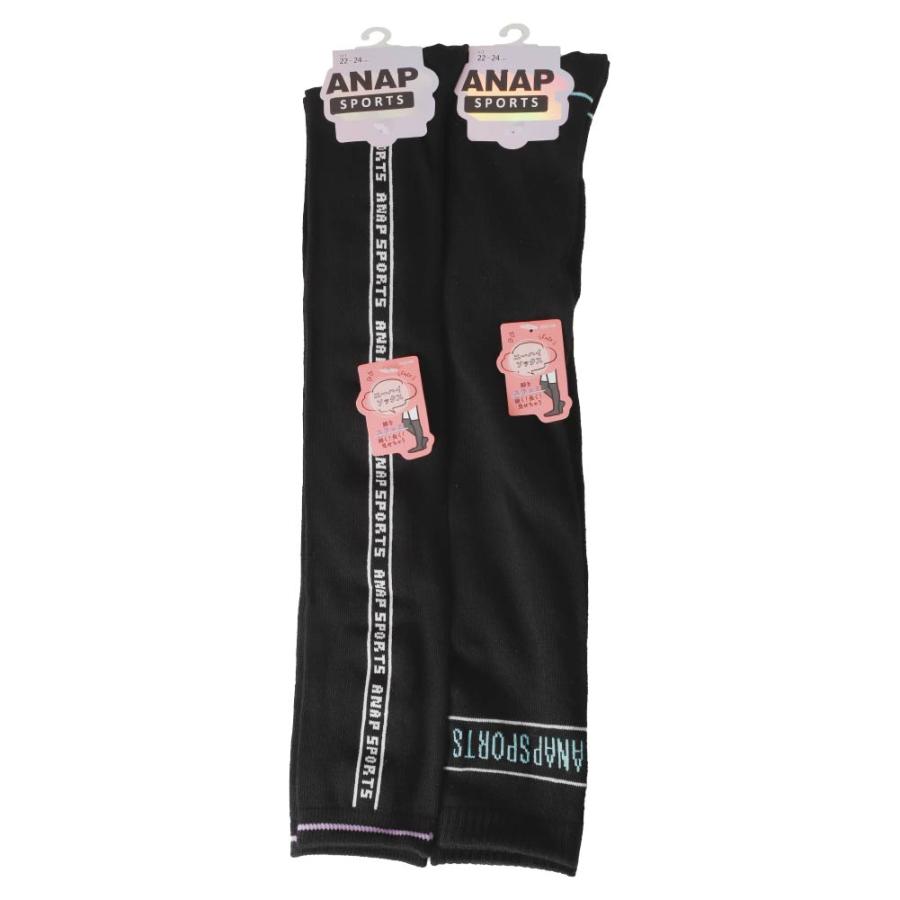ANAP アナップ 靴下 キッズ ニーハイソックス 2足組 ガールズ 子供 19〜21 22〜24 スポーツ トレンド ティーン ライン ロゴ 福助 :d1111-737:G-passio ...