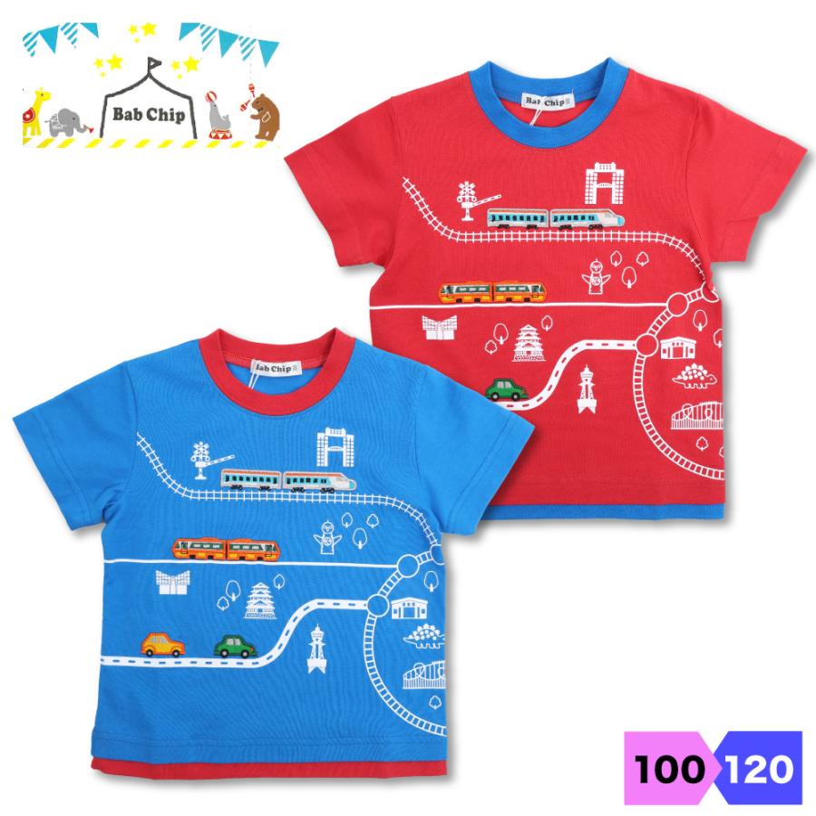 バブチップ Tシャツ アップリケ 男の子 綿100% キッズ 子供 100 110 120 半袖 電車 車 大阪 Bab Chip かっ : G-passio ジーパッシオ - 通販 ...