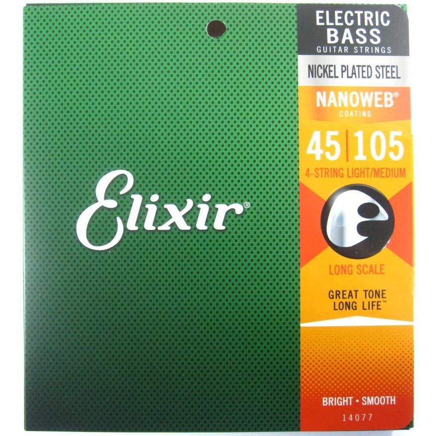 Elixir 14077 Light-Medium Long Scale NANOWEB エリクサー ベース弦 ライト-ミディアムゲージ ...
