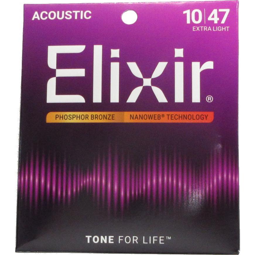 Elixir 16002 NANOWEB Extra Light Phosphor Bronze エリクサー アコースティック・ギター弦 ナノ ...