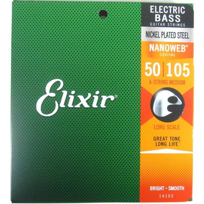 Elixir（エリクサー） Elixir 14102 Medium Long Scale NANOWEB ベース弦 ミディアムゲージ 050 ...