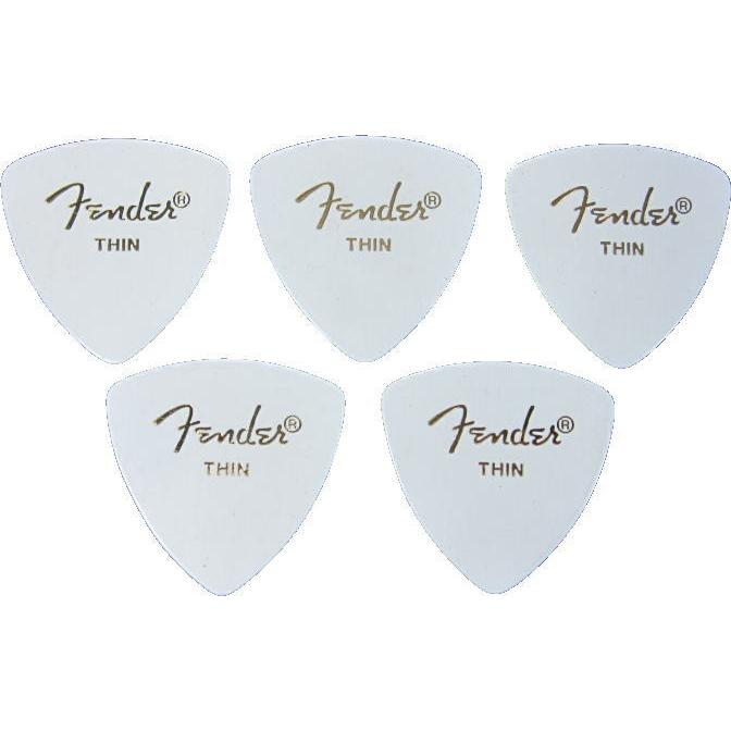 Fender CLASSIC CELLULOID 346 shape White Thin フェンダー ピック 5枚セット (白 おにぎり ...