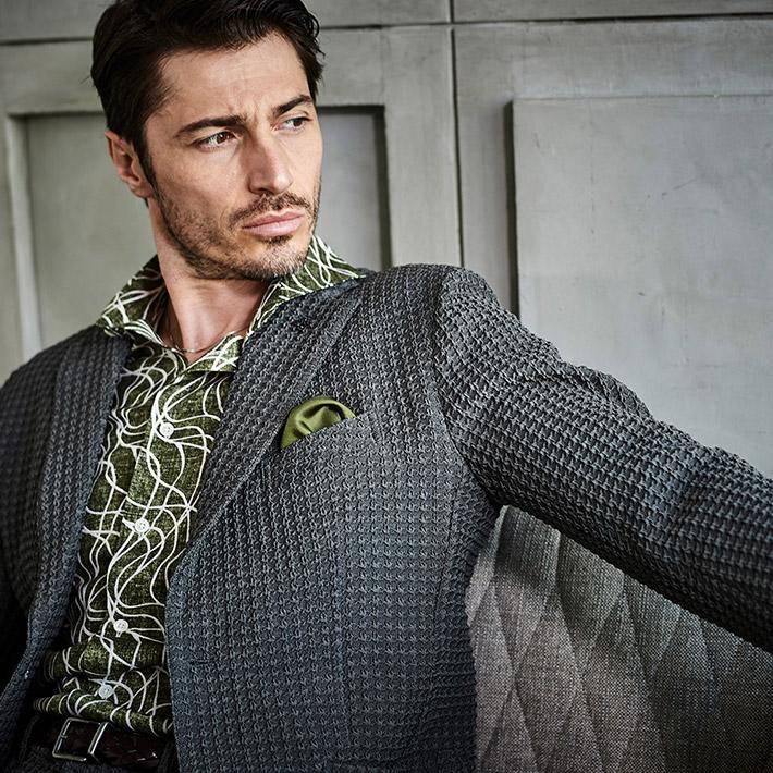 g-stage ジャージジャケット メンズ 千鳥 ウールサッカー ストレッチ イタリア製生地 吸水 速乾 セットアップ 別売り 春夏 ...