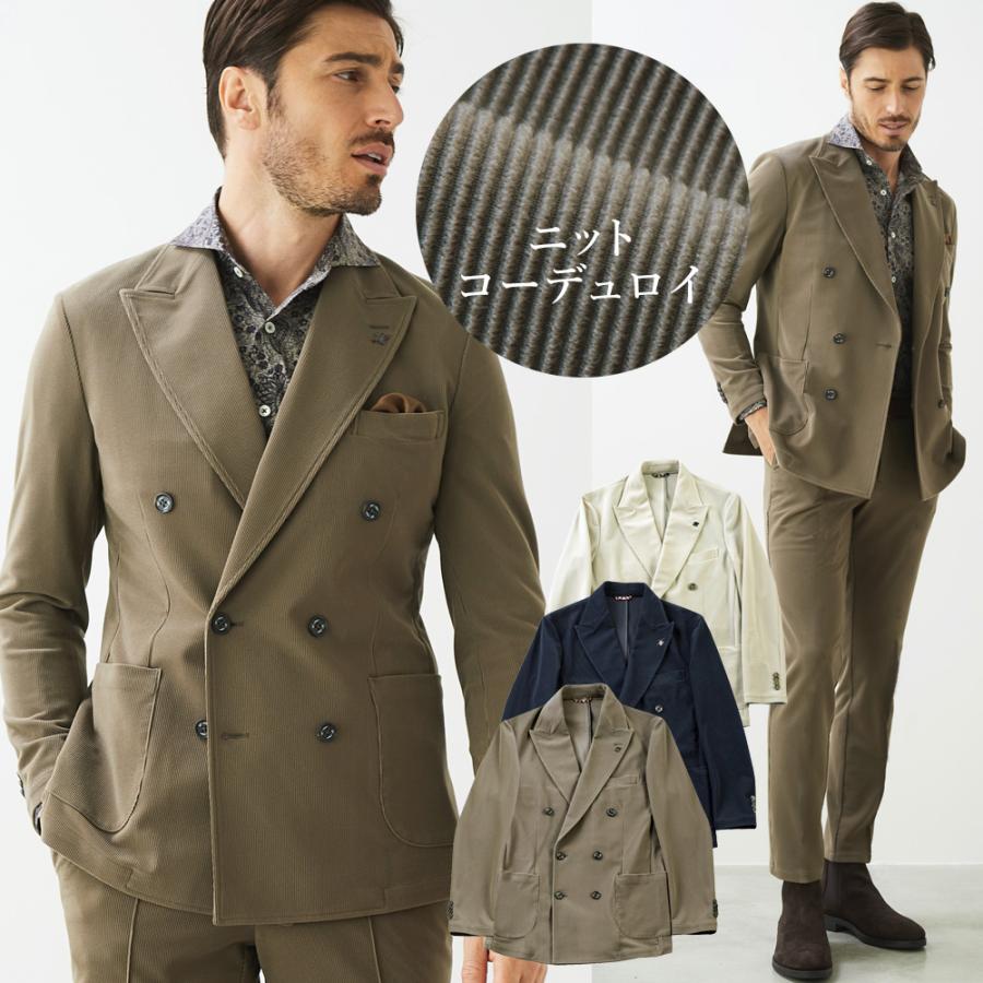 g-stage（ジーステージ） ジャケット メンズ コーデュロイ ダブル ストレッチ ハイテンション Wブレスト ドレス カジュアル ...