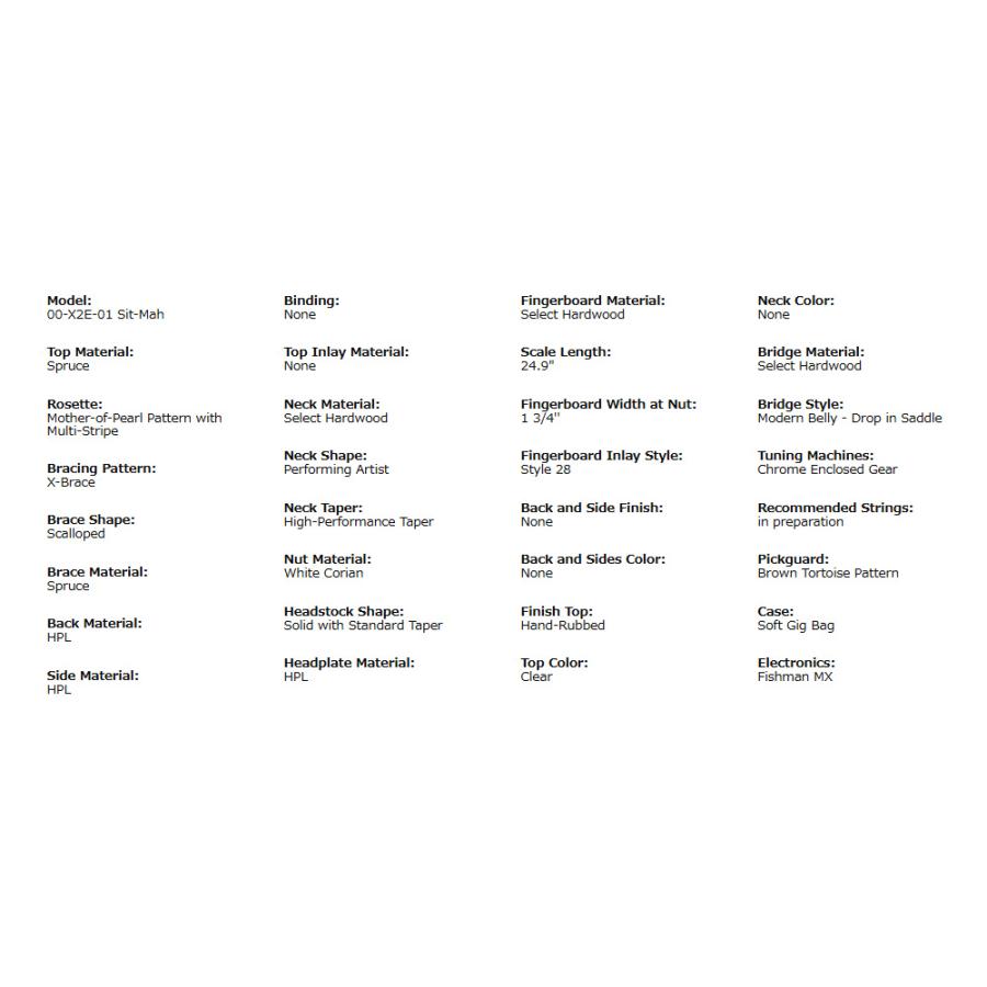 Martin アコースティックギター OO-X2E-01 Sit-Mah : G-Store Yahoo!ショッピング店 - 通販 - Yahoo!ショッピング