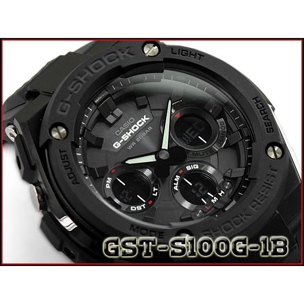 G-SHOCK G-STEEL Gスチール CASIO カシオ ソーラー アナデジ メンズ 腕時計 オールブラック GST-S100G-1B ...