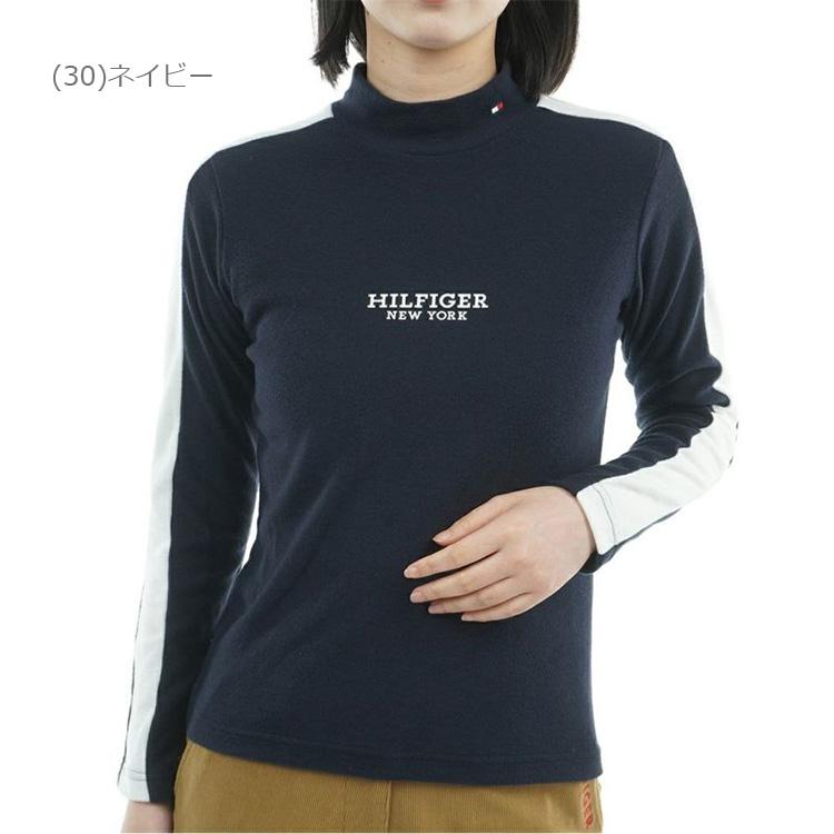 トミーヒルフィガーゴルフ 長袖ライン モックネックシャツ レディース 2025秋冬 ゴルフウェア THLA583 TOMMY HILFIGER（トミー・ヒルフィガー） トミーヒルフィガーゴルフ