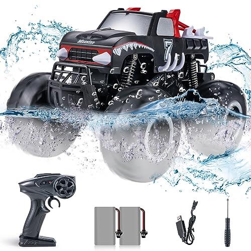 Carox ラジコン 水陸両用 4wd 防水 オフロード-ラジコンカー 子供向け 衝突防止 360°超信地旋回- バッテリー2個付き SDGs エスデ :s-B0BR8758JY ...
