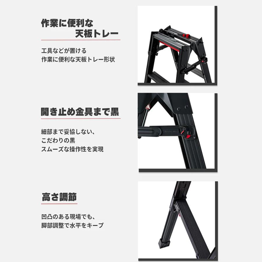 長谷川工業 1000円クーポン付 はしご RYZB 30 W82~88 × D170~187 (cm) 15.4kg 長さ2.82~3.13 m 最大質量：100kg ブラックレーベル ...