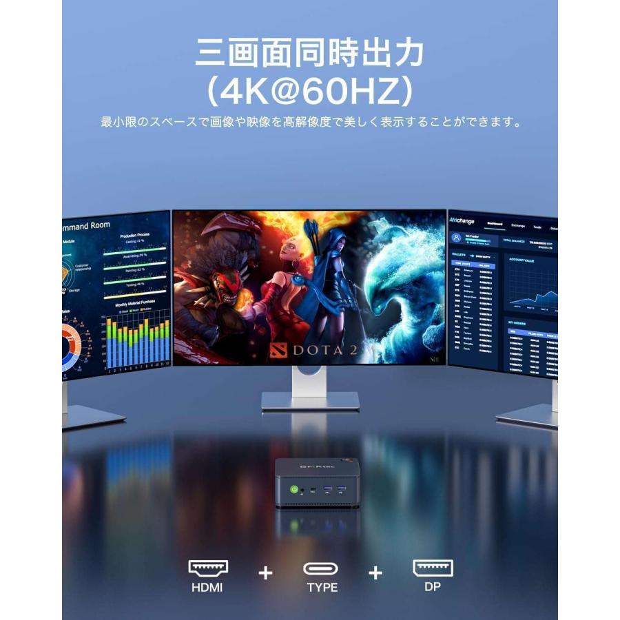 GMKtec Nucbox M5 PLUS ミニPC AMD Ryzen 7 5825U/メモリ16GB/SSD512GB/Wi-Fi6E ...