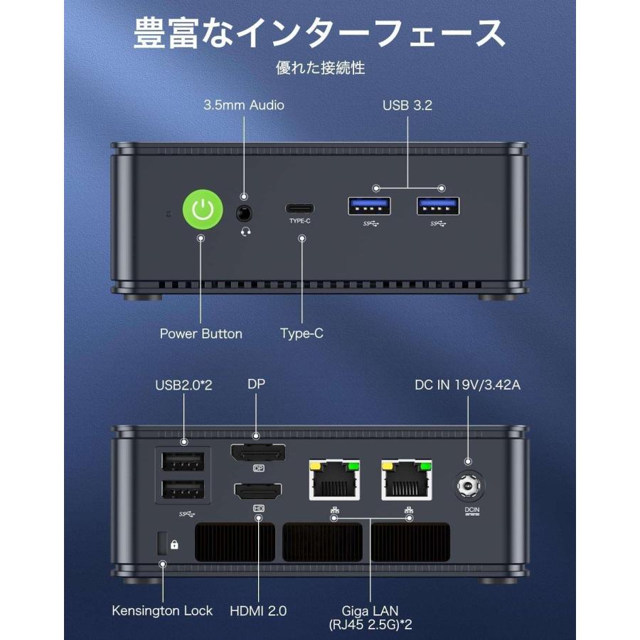 GMKtec Nucbox M5 PLUS ミニPC AMD Ryzen 7 5825U/メモリ16GB/SSD512GB/Wi-Fi6E ...