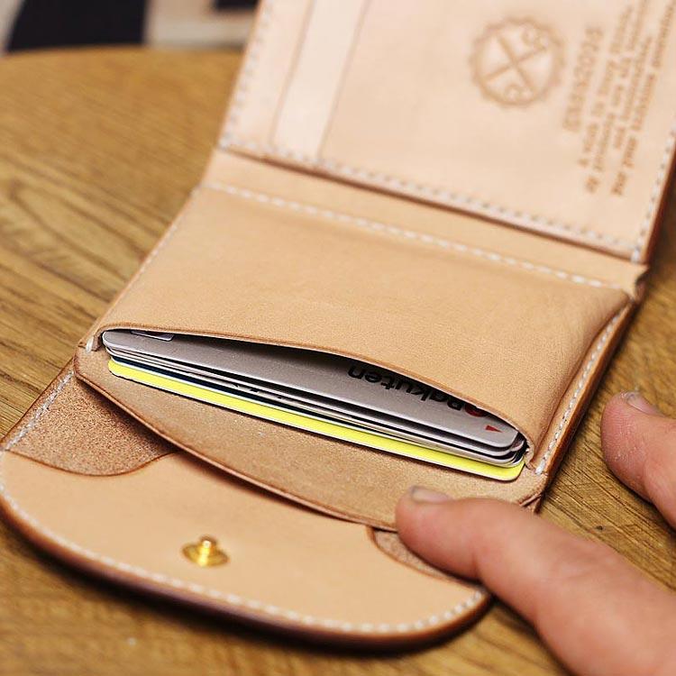 小さい財布 三つ折り財布 栃木レザー ヌメ革 ミニ財布 ヌメ革財布 オーダーメイド コンパクト コインレス ガイア2096 : 手作りの革財布ガイア2096 - 通販 - Yahoo!ショッピング