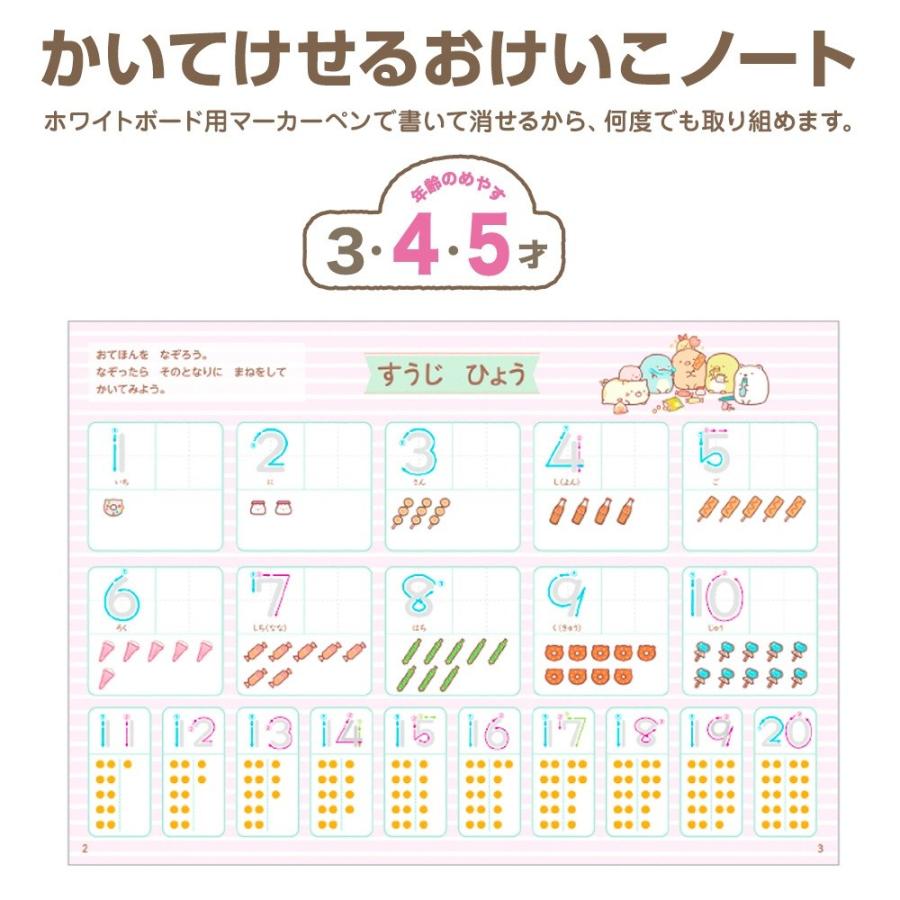学研ステイフル すみっコぐらし おもちゃ 知育 玩具 3歳 かいてけせる おけいこ ノート かず N08511 数字 ワーク ドリル 教育 学習 発達 成長 学研 公式 : 学研ステイフル ...