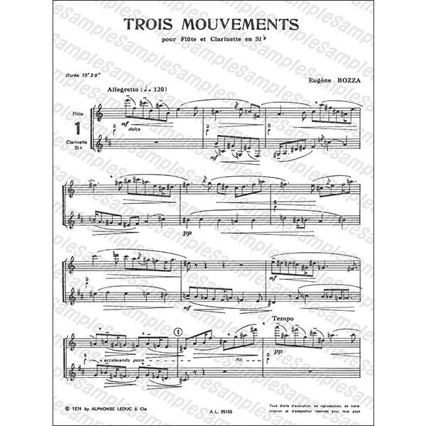 楽譜 ボザ／3つの楽章(【1723409】／AL25155／48183167／木管2重奏 (フルート＆クラリネット) (スコア)／輸入楽譜（T ...