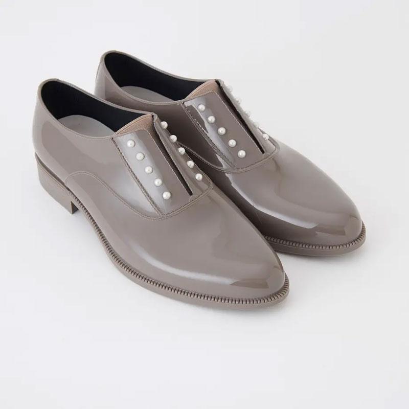TEMPERATE テンパレイト PEIGE パールスタッズマニッシュシューズ レインシューズ レディース レインブーツ 防水 雨 光沢 : galette-store - 通販 ...