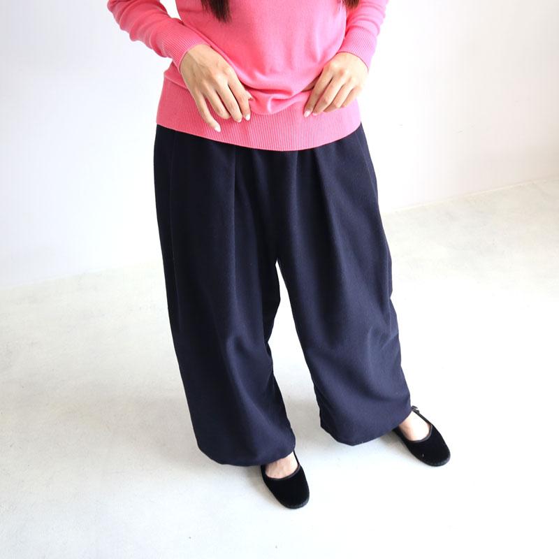 Yarmo yarmo ヤーモ ワークパンツ work pants YAR-23AW-P28 レディース 秋冬 ワイドパンツ ボリュームパンツ バルーンパンツ ブラッシュドヘリンボーン ...