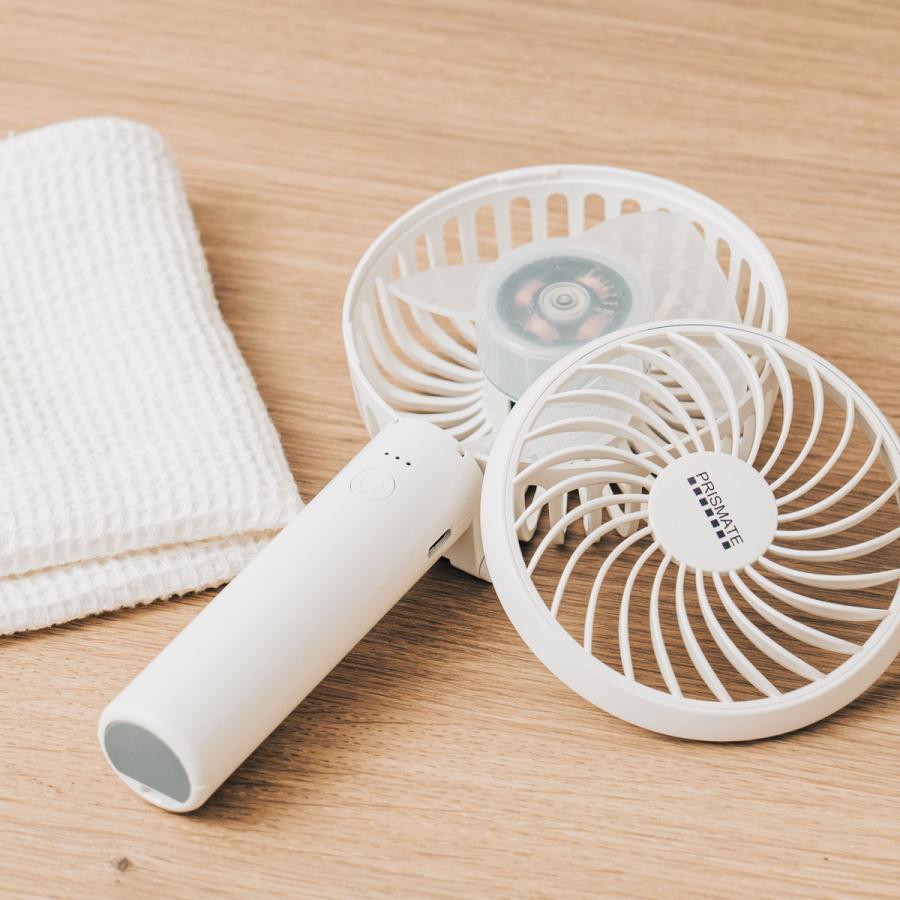PRISMATE 最大37%★10/8限定 正規品1年保証 プリズメイト 扇風機 静音 静か アロマ 小型 ハンディファン リズム 軽量 手持ち 手持ち扇風機 USB ミニ PR-F093 ...