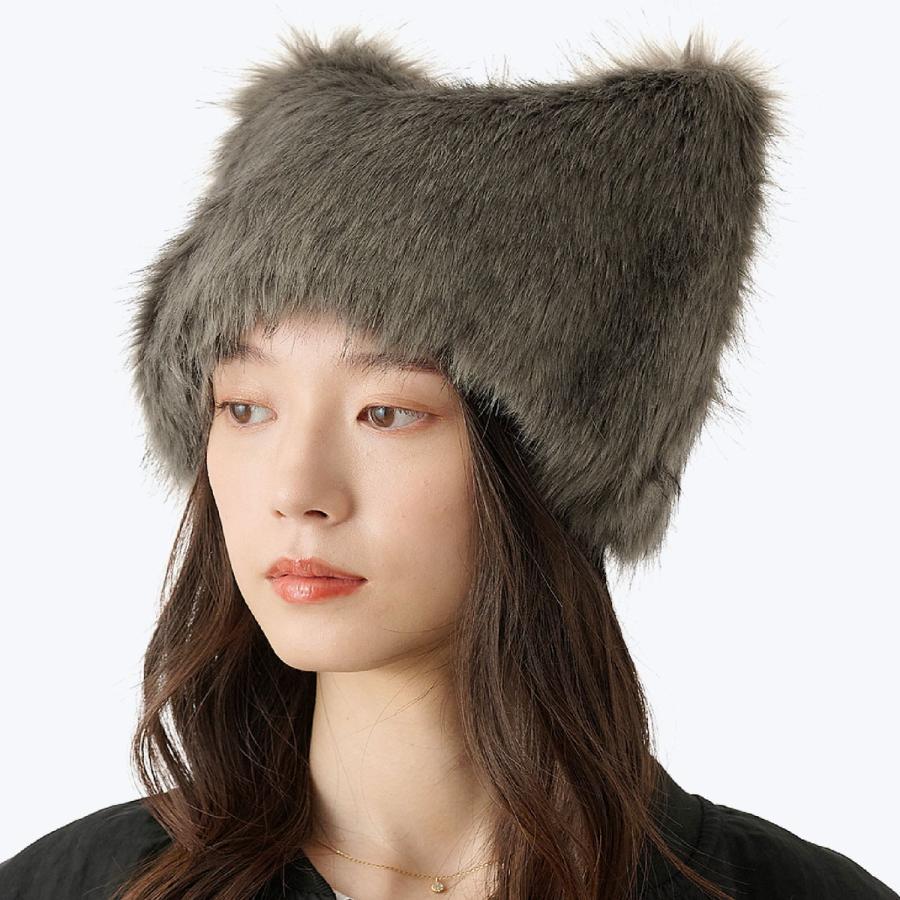 milsa（ミルサ） 最大46%★12/21迄 帽子 レディース 秋冬 冬 ブランド 猫耳ハット ファー フェイクファー かわいい おしゃれ 韓国 Y2K 猫 耳付き 244-061207 爆 ...